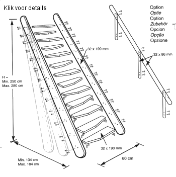 Ruimte besparend steektrap Osaka